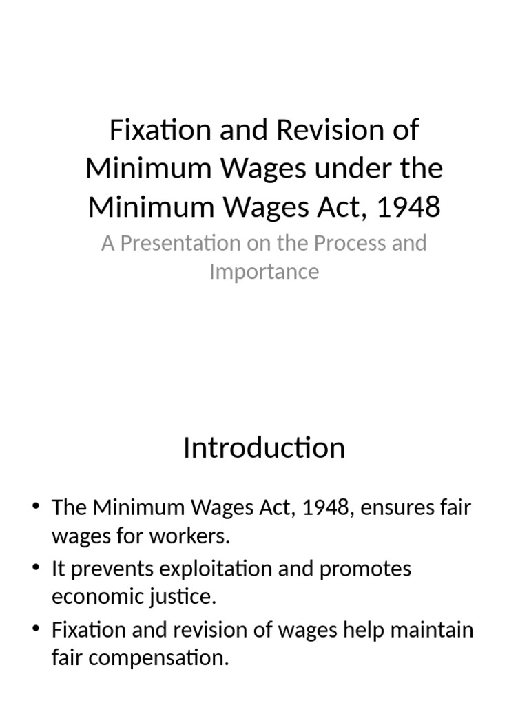Minimum Wages Presentation | PDF