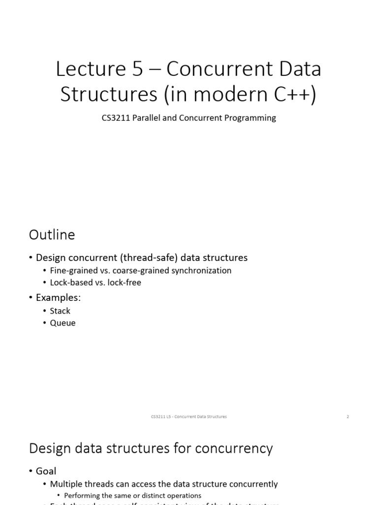 L5 Concurrent Data Structures Pdf Thread Computing Queue Abstract Data Type