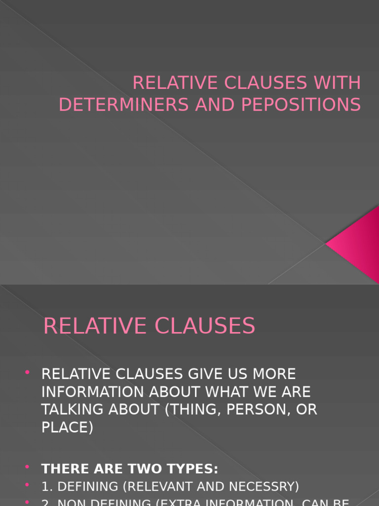 Relative Clauses With Determiners and Prepositions | PDF | Pronoun | Noun