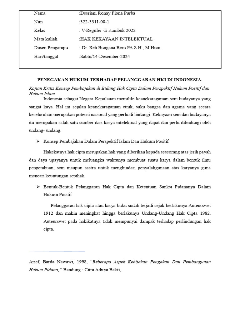 UAS_HKI_Kelas E STAMBUK 2022_DESRIANIRONAYFIONAPURBA | PDF