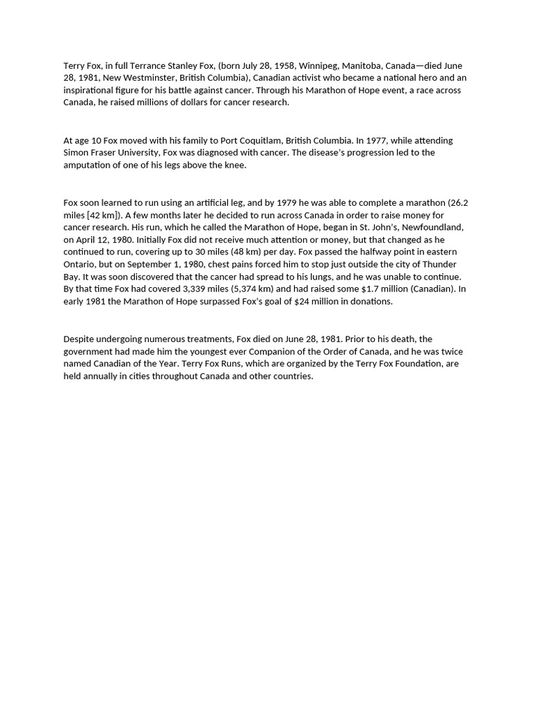 Terry Fox -ENG | PDF