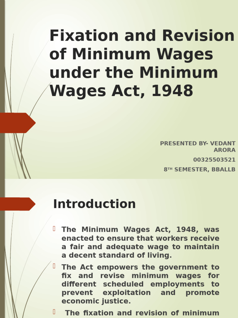 Enhanced Minimum Wages Presentation | PDF | Employment | Minimum Wage
