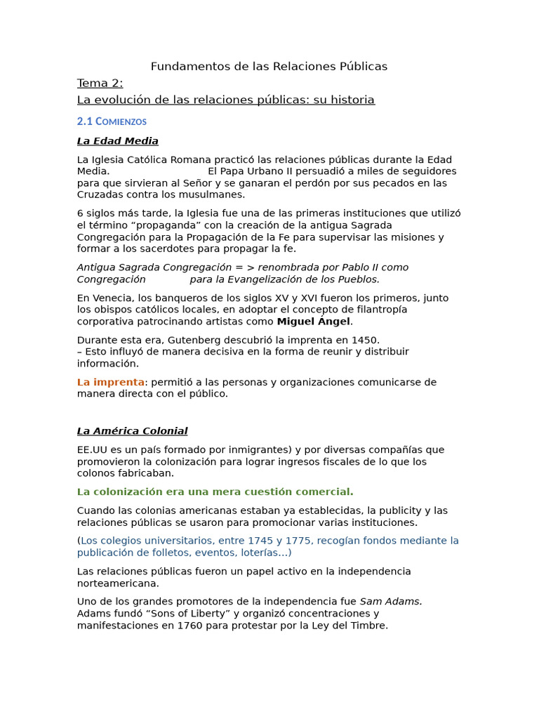 Fundamentos de Las RRPP Tema 2 | PDF | Relaciones públicas | Los Estados Unidos