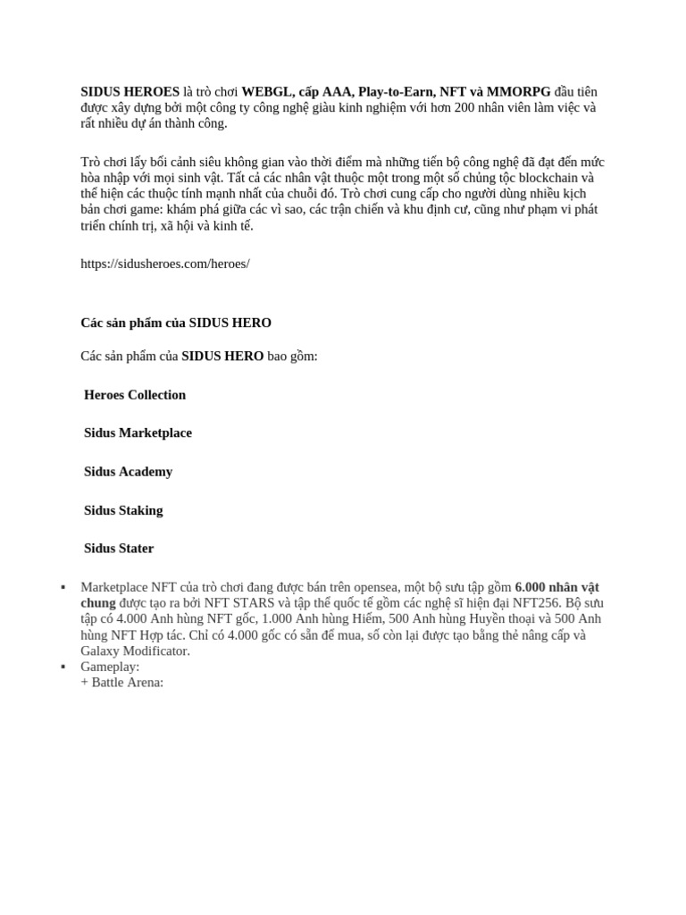 Đánh Giá Nhanh Sidus Heroes | PDF