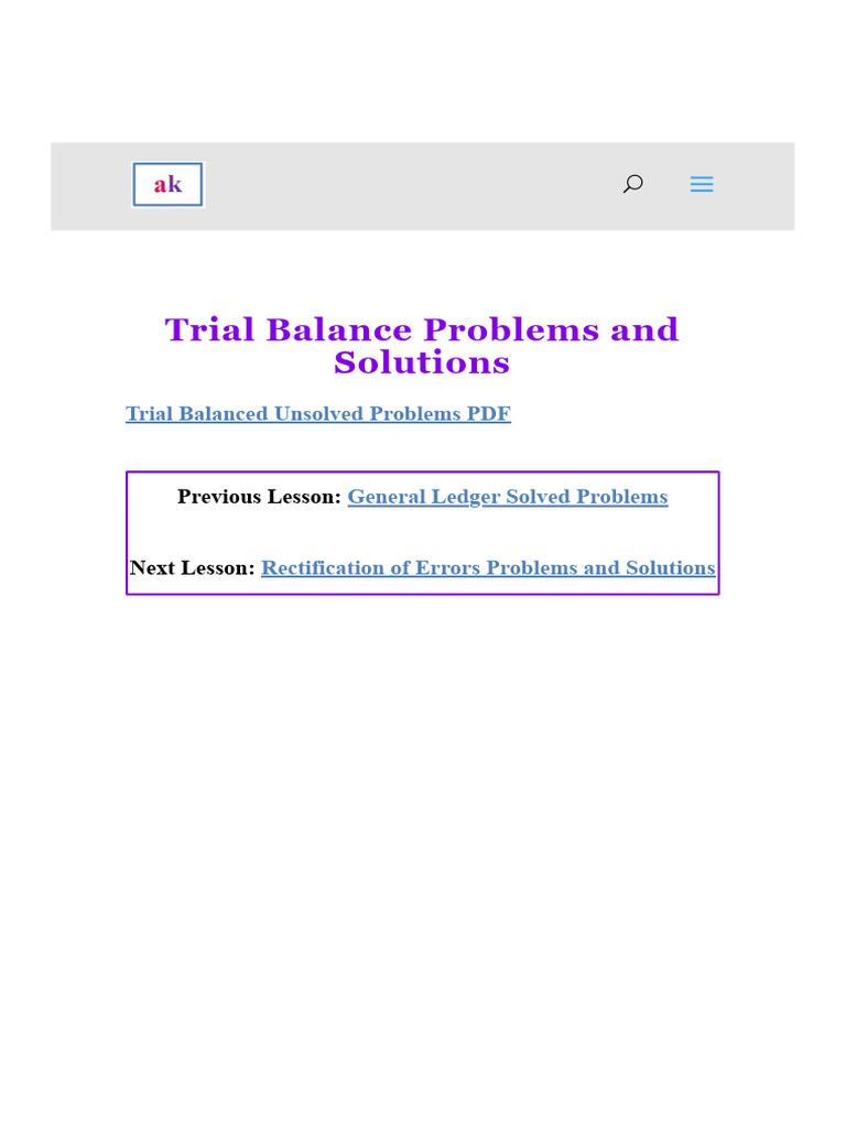 Trial Balance Practice Guide | PDF | Debits And Credits | Debt