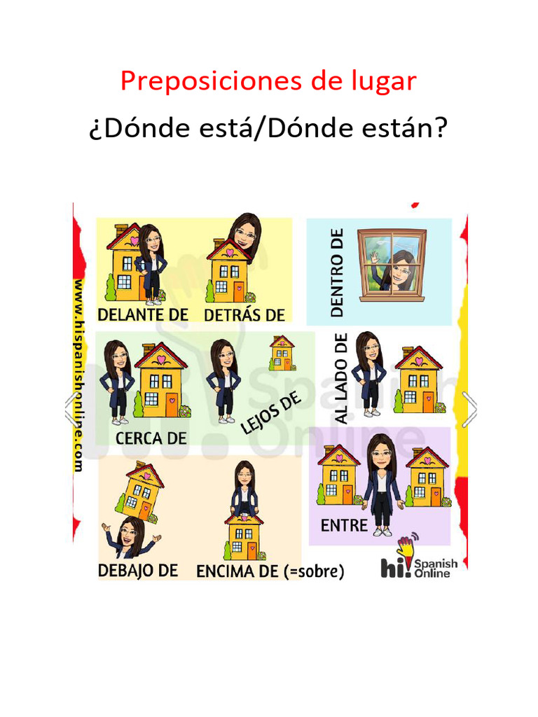 Preposiciones de Lugar en Español | PDF