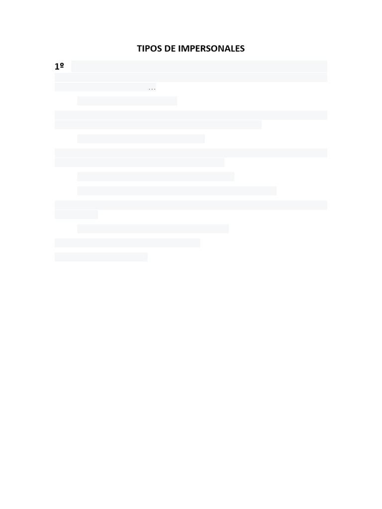 Tipos de Oraciones Impersonales | PDF