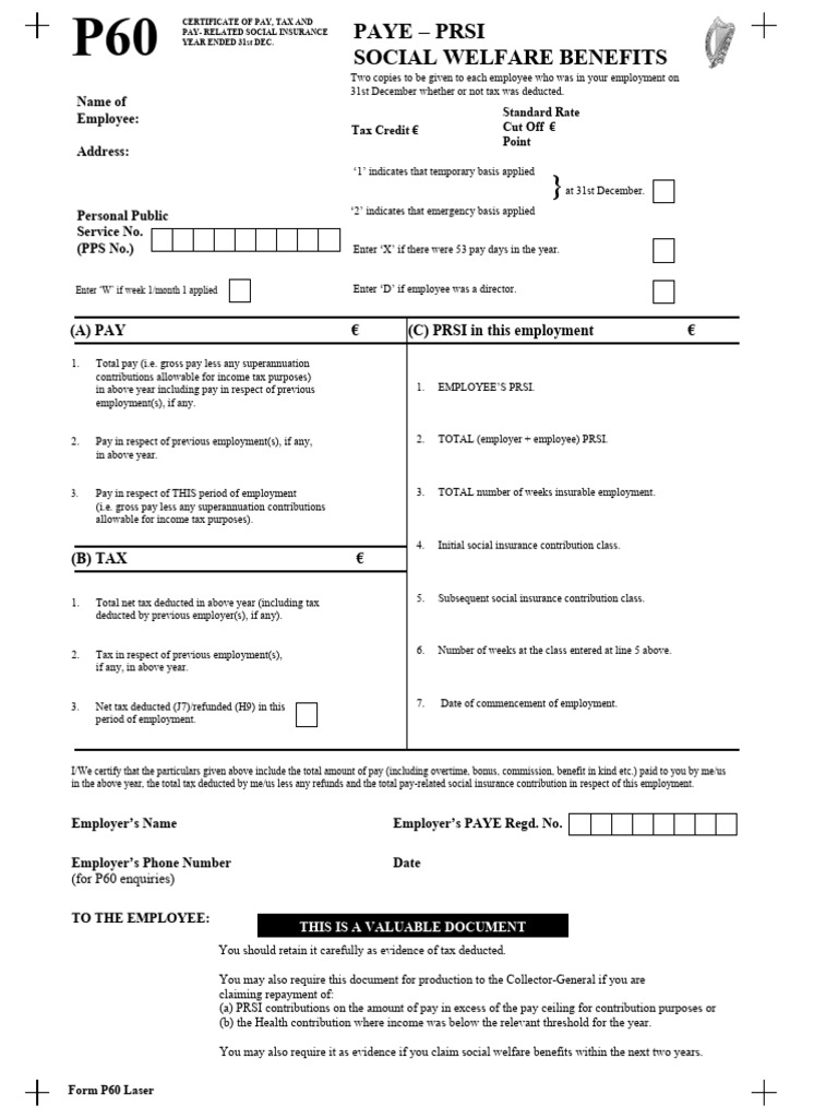 P60 clear form | PDF | Public Finance | Payments