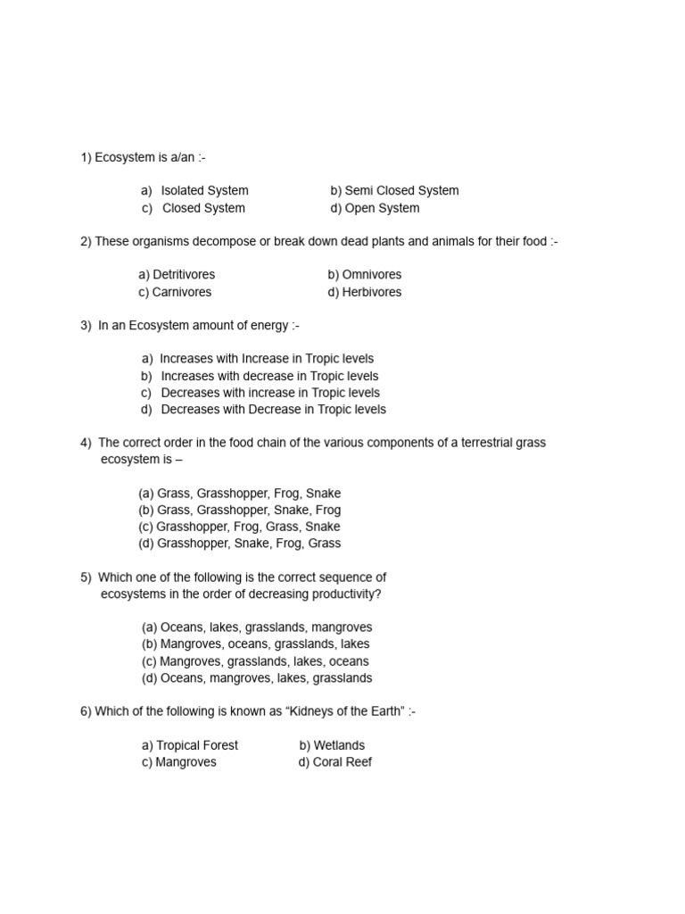 Ecosystem Concepts and Environmental Issues | PDF | Climate Change ...