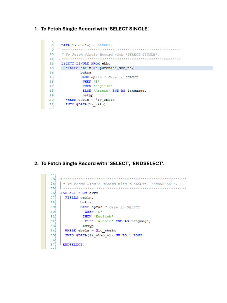 ABAP Modern SELECT Syntax-1 | PDF