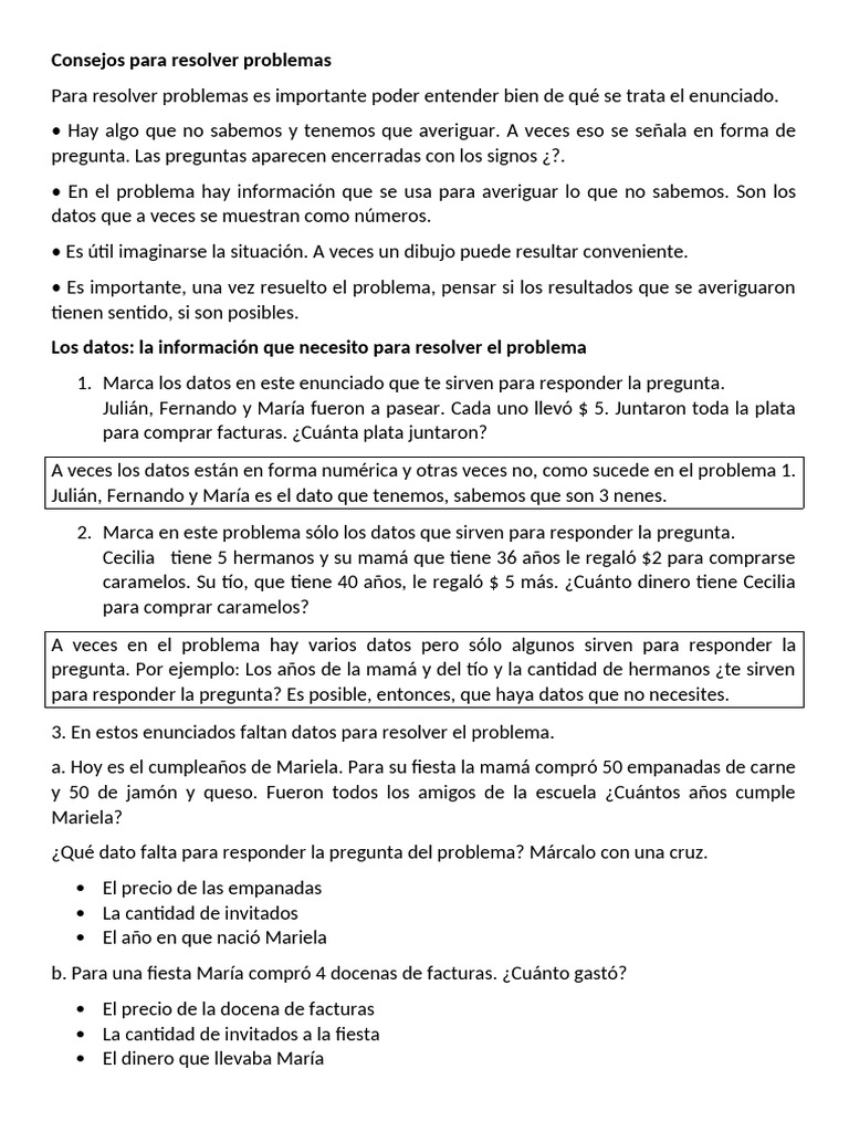 Consejos para Resolver Problemas | PDF