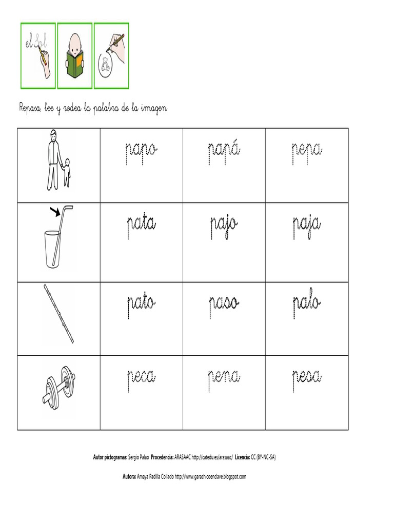 Lectura Comprensiva de Palabras-P | PDF