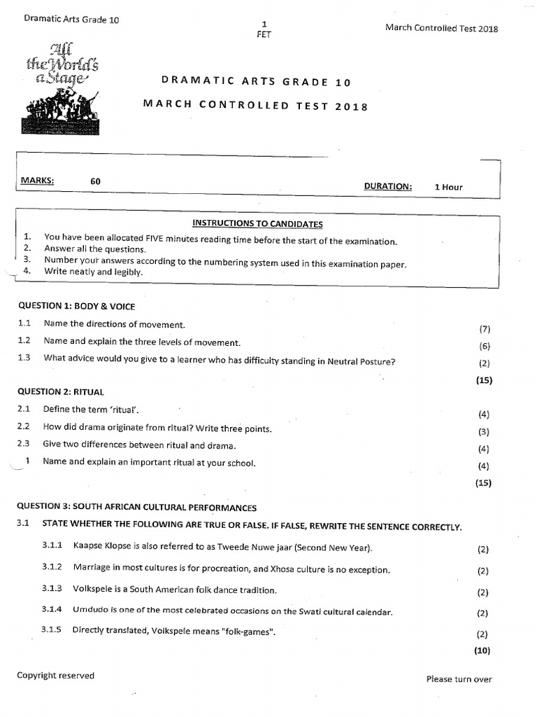 GR 10 Drama March 2018 | PDF