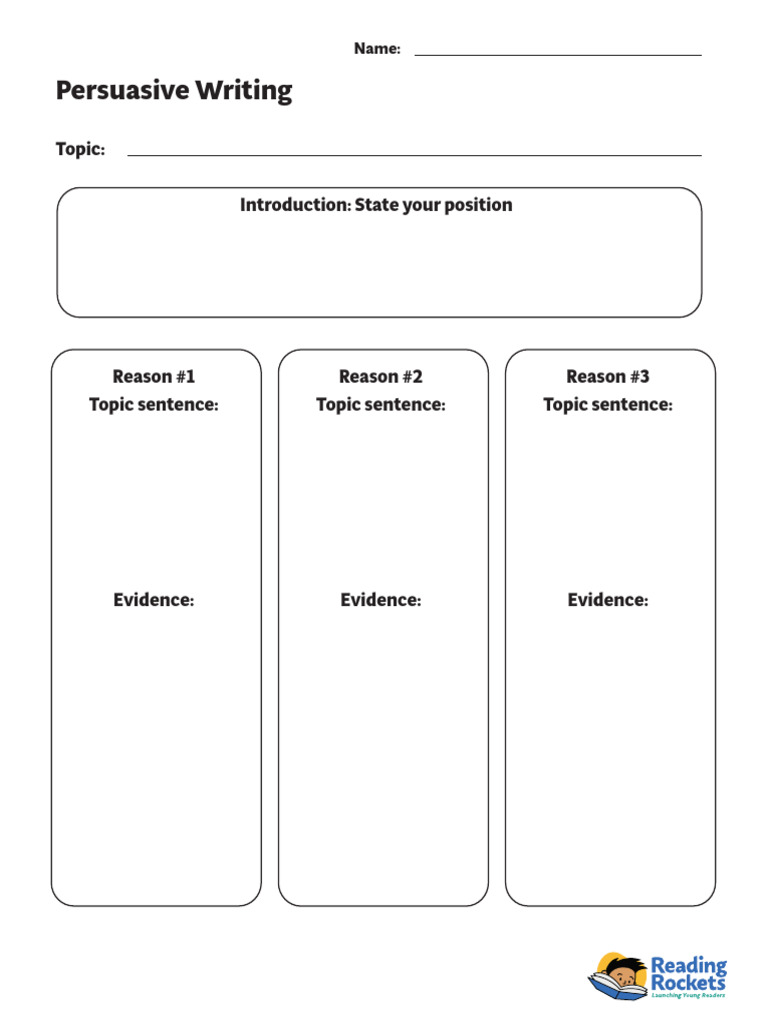 Graphic Organizer Persuasive Writing | PDF