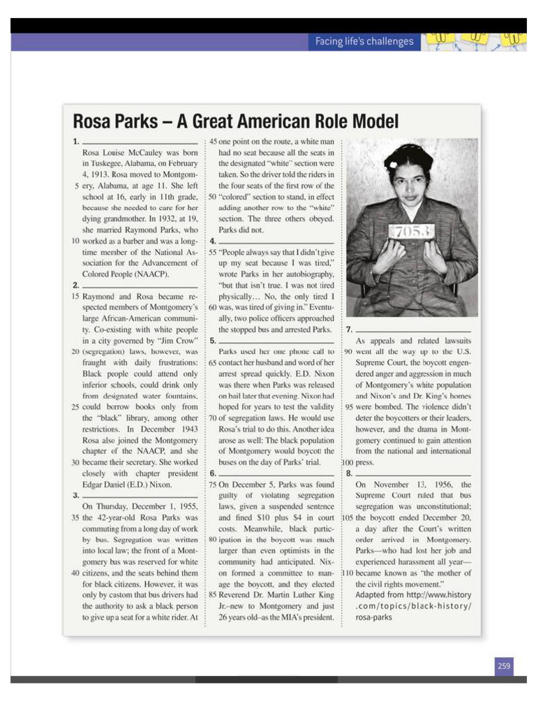 Rosa Park. A Great American Role Model | PDF