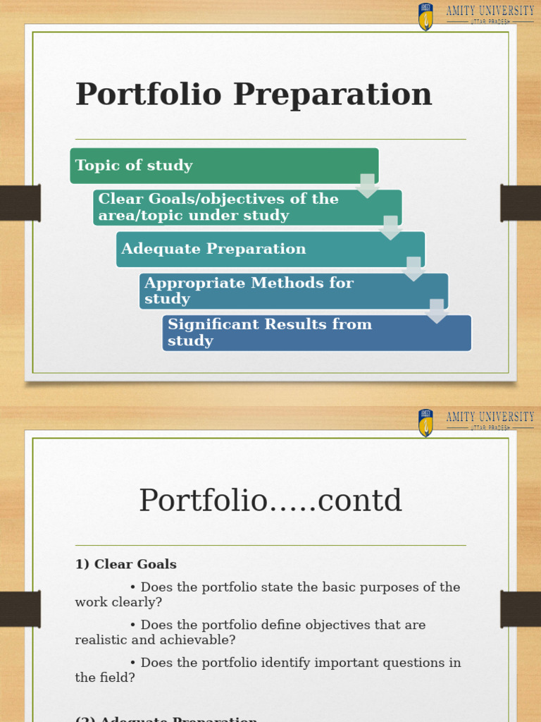 Effective Portfolio Preparation Guide | PDF