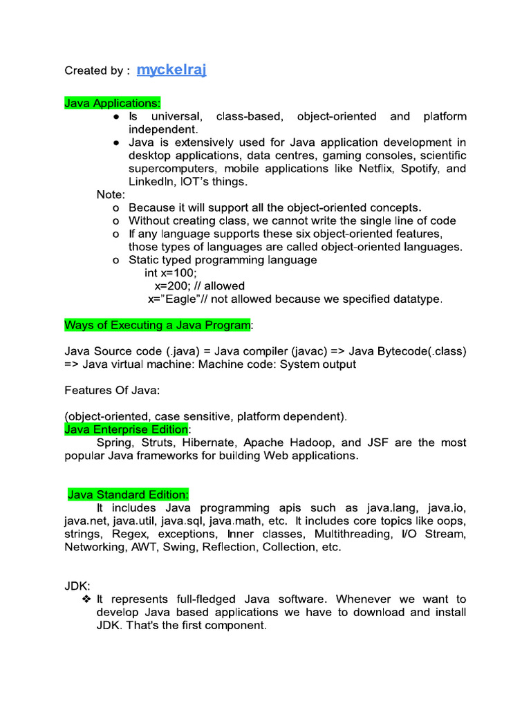 Java Notes | PDF