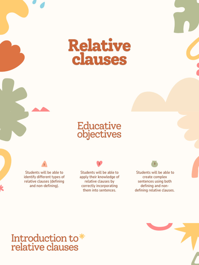 Relative Clauses Grammar Presentation in Colorful Organic Style PDF ...