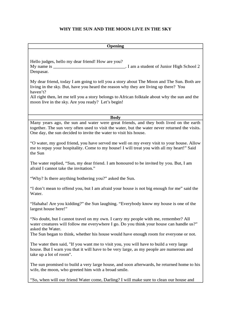 Why the Sun and Moon Live in the Sky | PDF