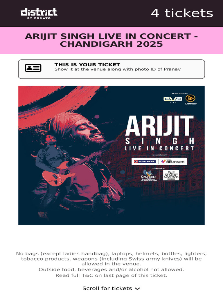 Arijit Singh Concert Tickets | PDF
