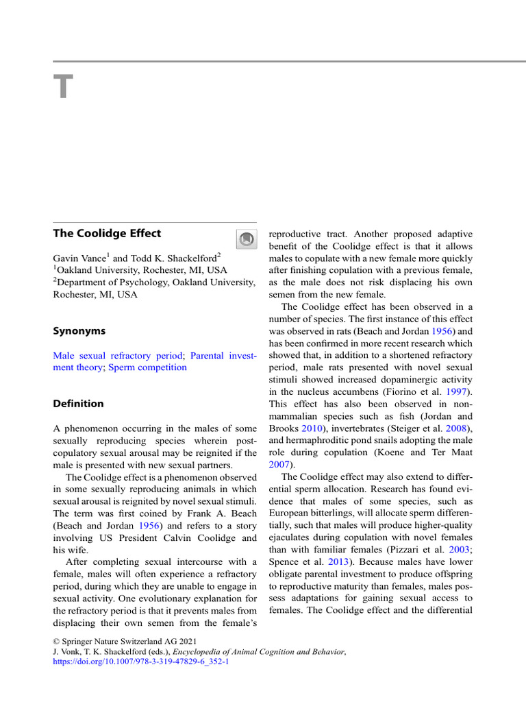 Vance-Shackelford-The-Coolidge-Effect-EACB-2021 | PDF | Animal ...