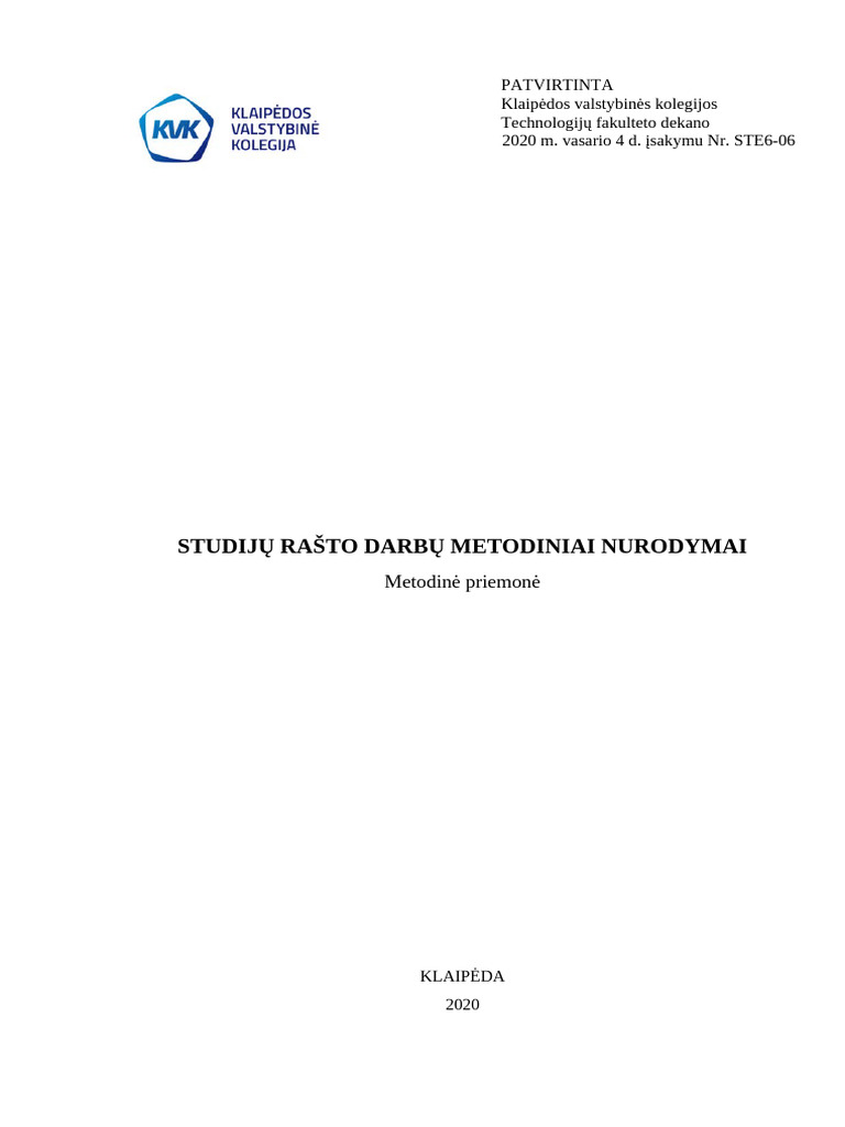 Studiju Rasto Darbu Metodiniai 2020 | PDF
