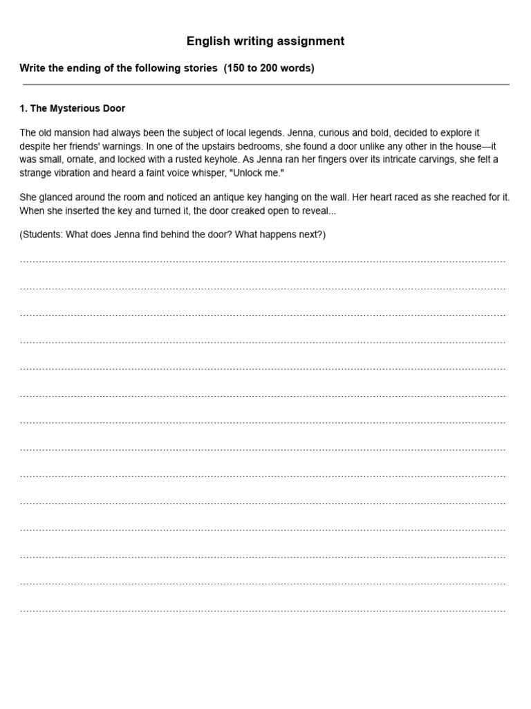 English Writing Assignment | PDF