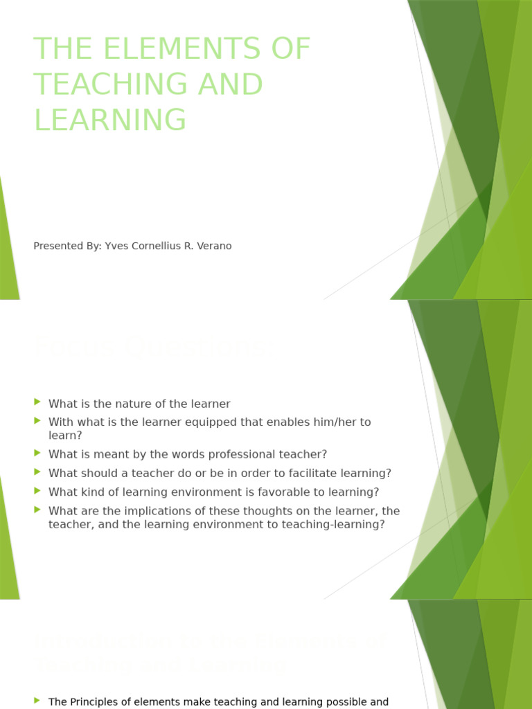 Elements of Learning and Teaching Pgs 1 5 | PDF | Learning | Imagination
