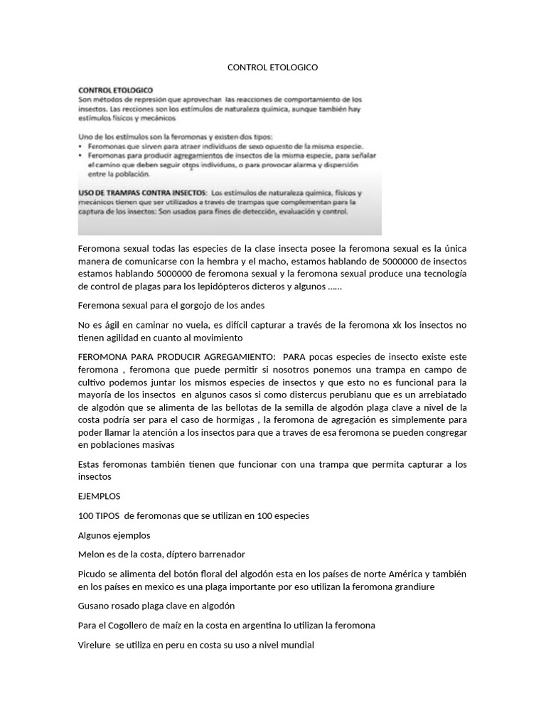 Como Se Entiende Por Control Etologico | PDF | Control biológico de ...