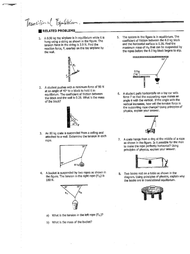 Equilibrium Practice Problems | PDF