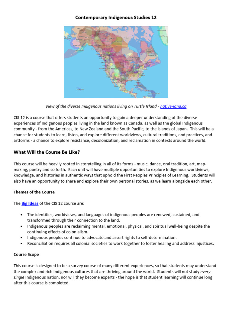 Indigenous Studies Course Overview | PDF | Indigenous Peoples | Curriculum