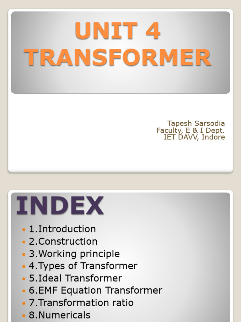 Transformer ppt | PDF