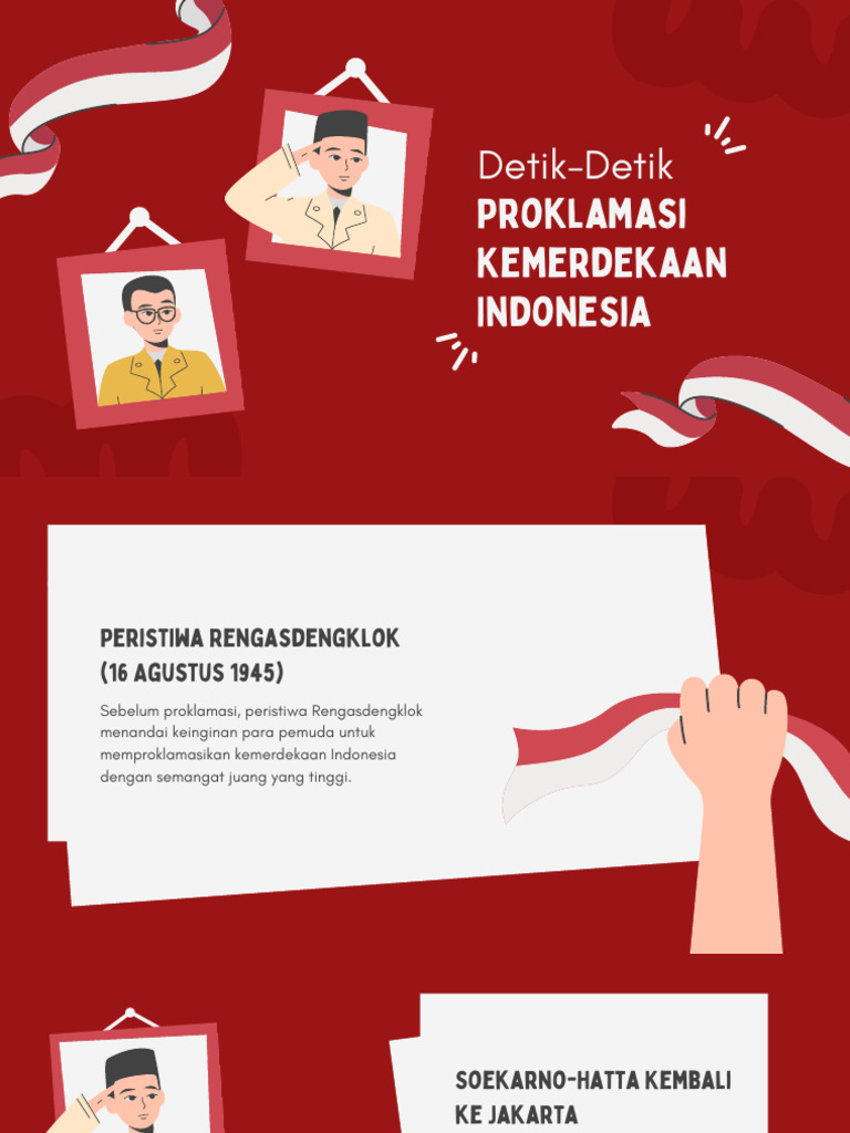 Sejarah Proklamasi Kemerdekaan Indonesia Presentasi Merah Sederhana PDF | PDF