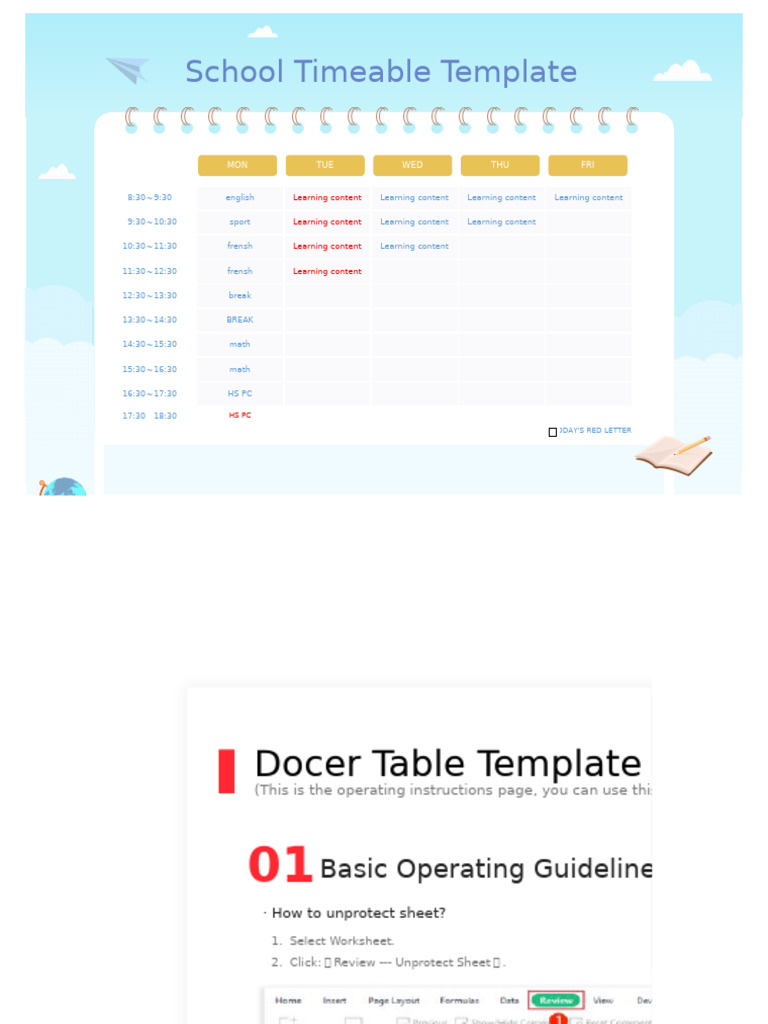 School Timetable Template1 | PDF | Computing | Software