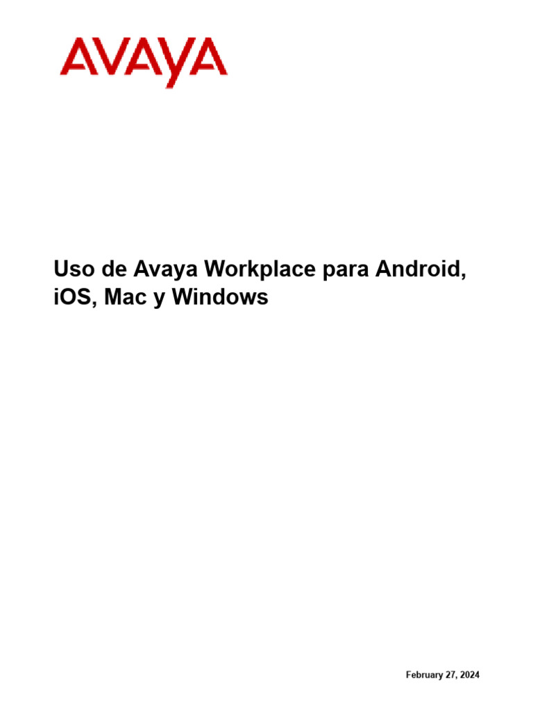 Uso de Avaya Workplace para Android Ios Mac y Windows 2-27-2024 | PDF