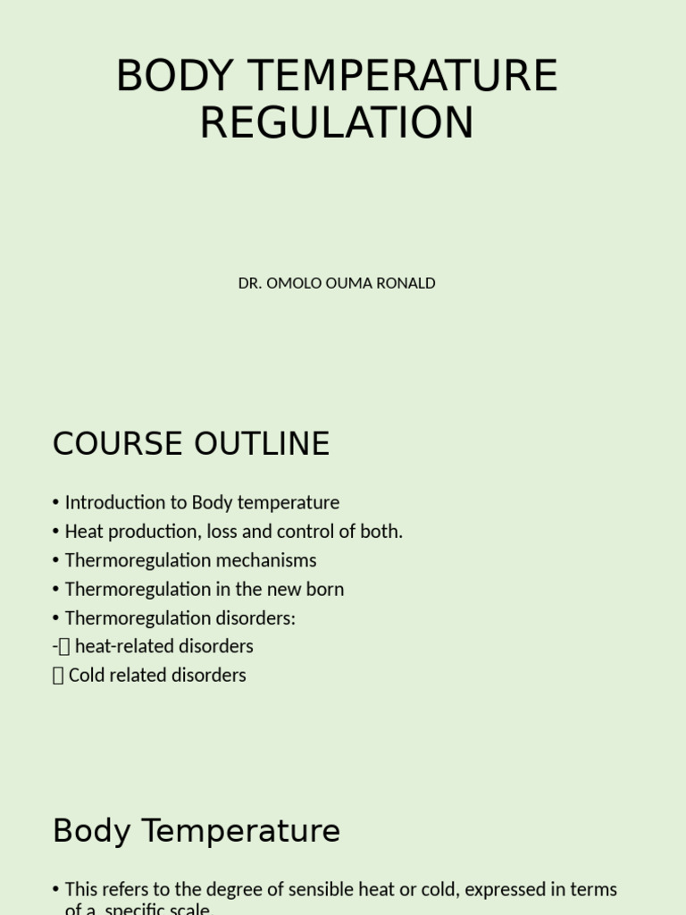 Body Temperature Regulation Explained | PDF | Thermoregulation | Heat ...