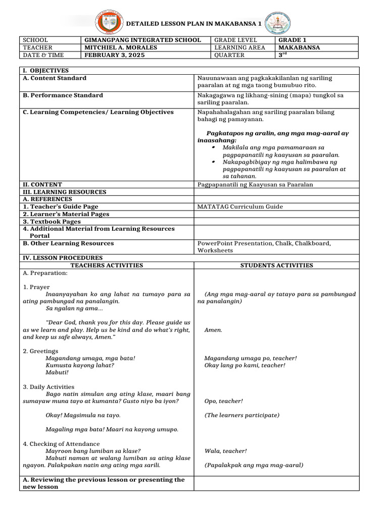 DLP-MAKABANSA1_Q3_W8_DAY1 | PDF