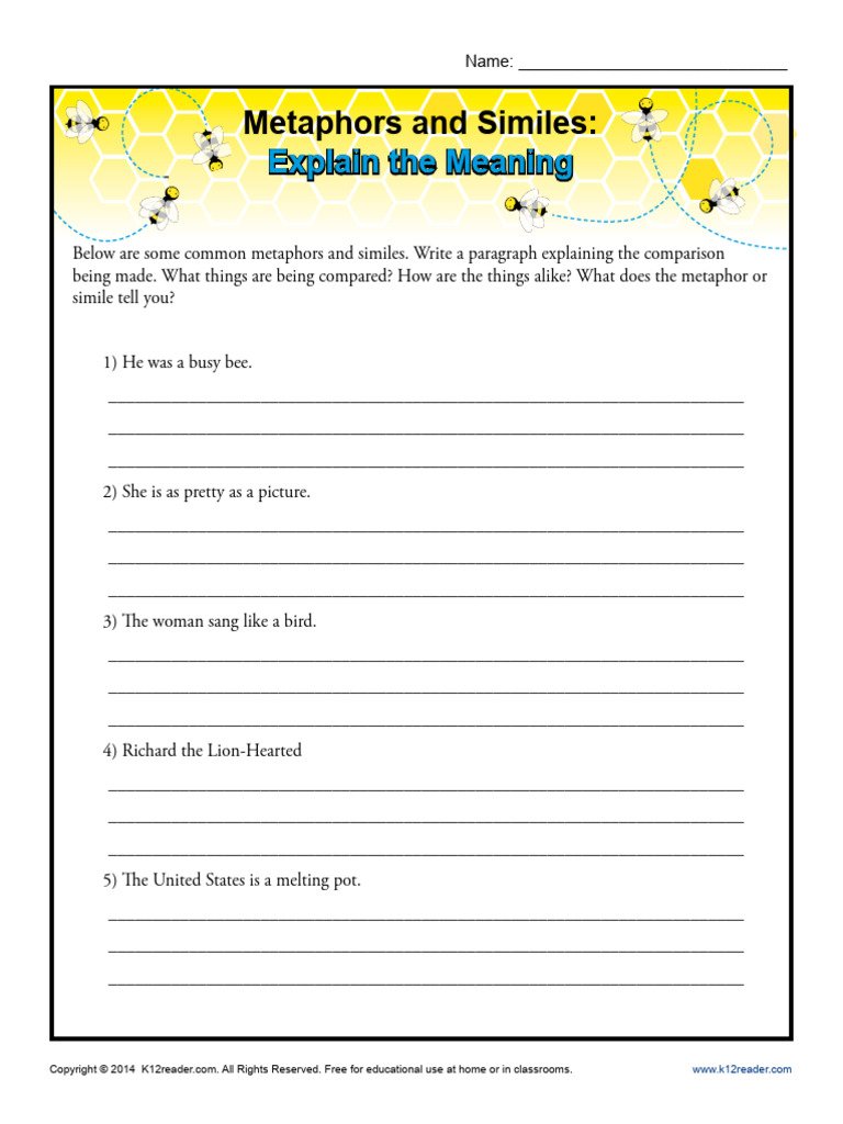 Metaphors and Similes Explain The Meaning | PDF | Metaphor | Rhetorical Techniques