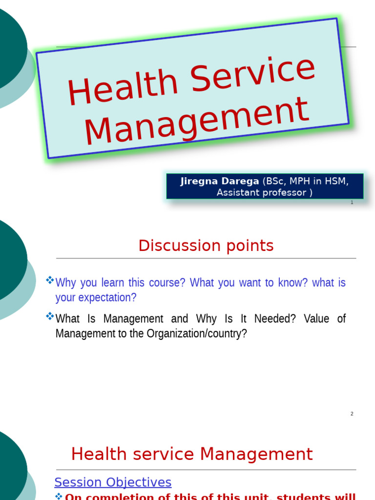 1 - Introduction To Health Management | PDF | Cost Of Living | Goal