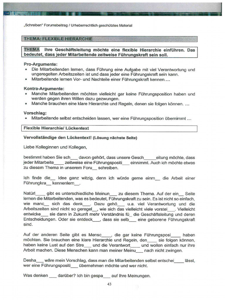 Thema Flexible Hierachie | PDF
