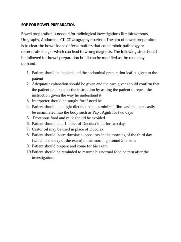Bowel Prep Guidelines for Imaging Exams | PDF