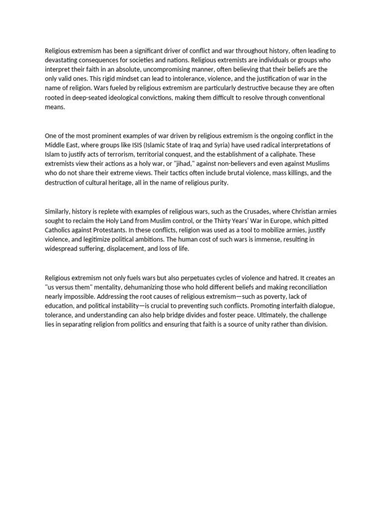 Religious Extremism | PDF