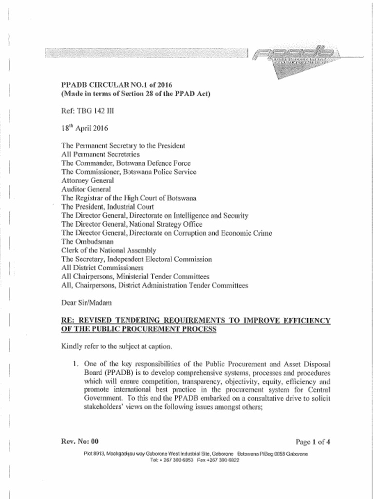 Circular No. 1 of 2016 | PDF