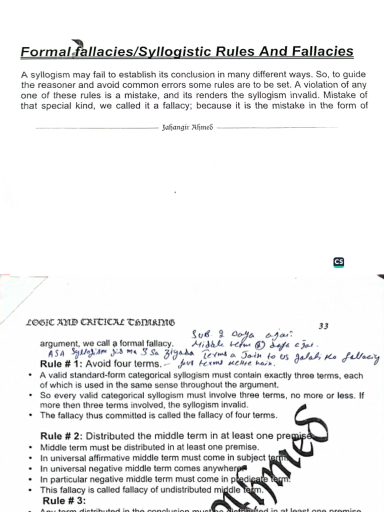 Formal Fallacies | PDF