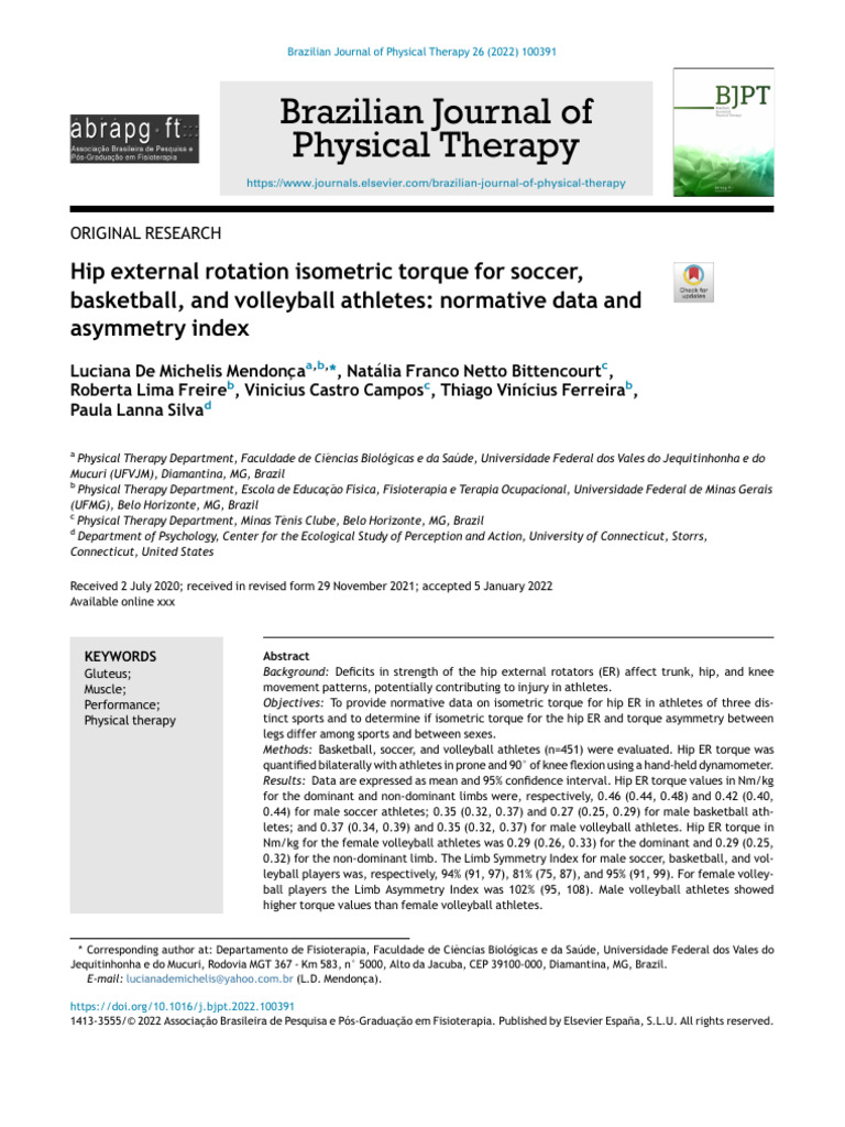 Hip External Rotation Isometric Torque For Soccer, Basketball, and ...