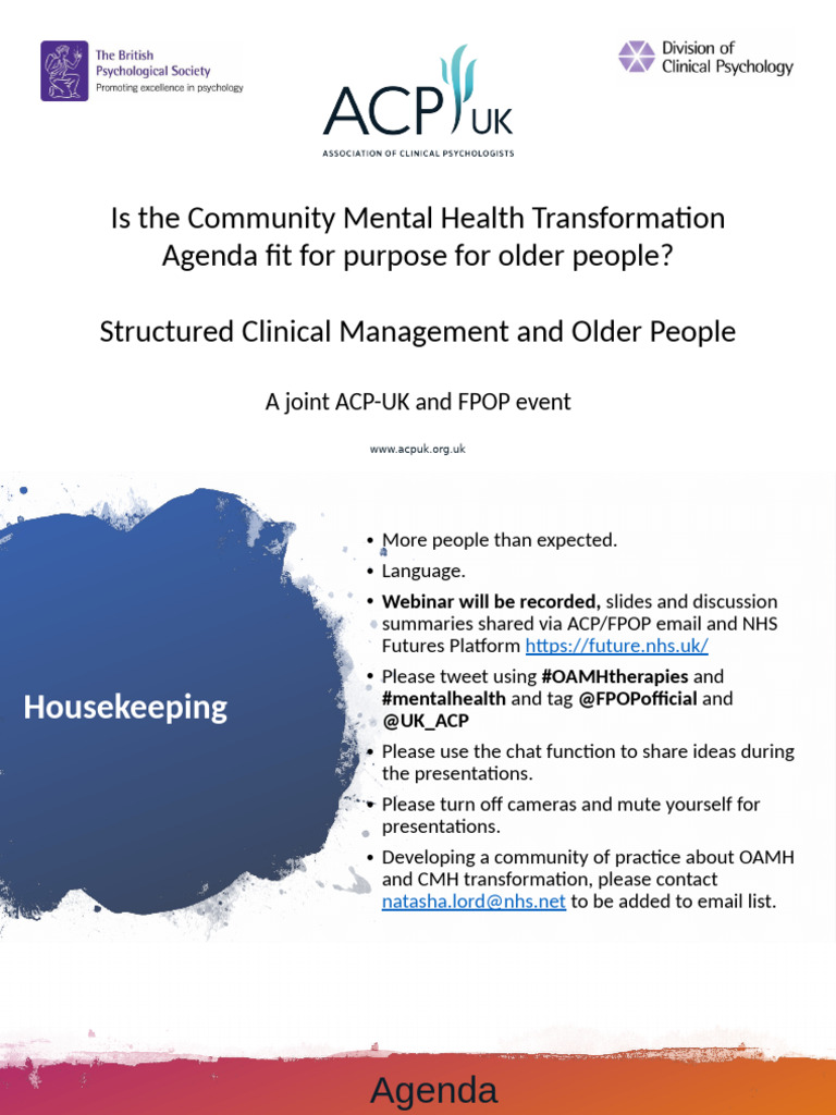 ACP FPOP Webinar - Structured Clinical Management and Older People ...