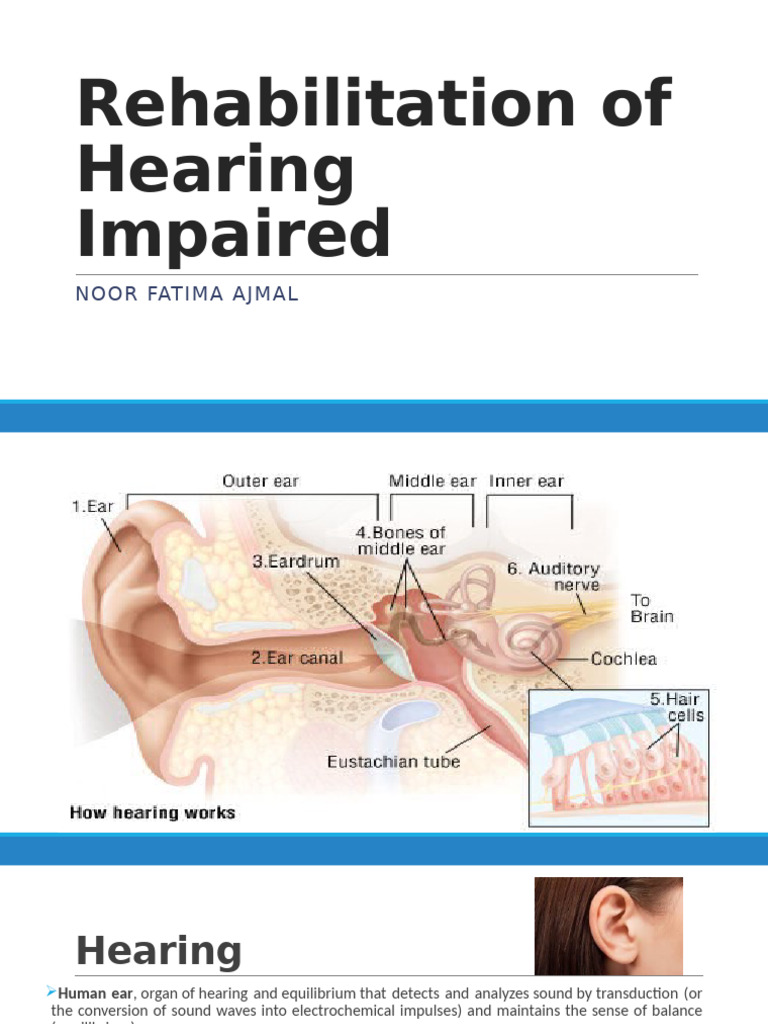 Hearing Impairment Rehabilitation Guide | PDF | Ear | Hearing