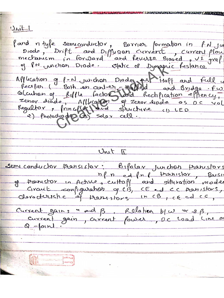 Semiconductor Devices Notes | PDF