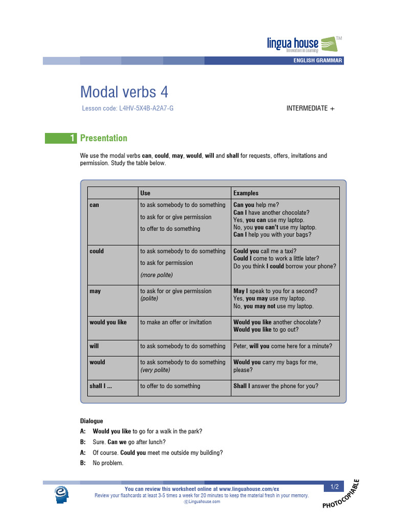 Mastering Modal Verbs in English | PDF