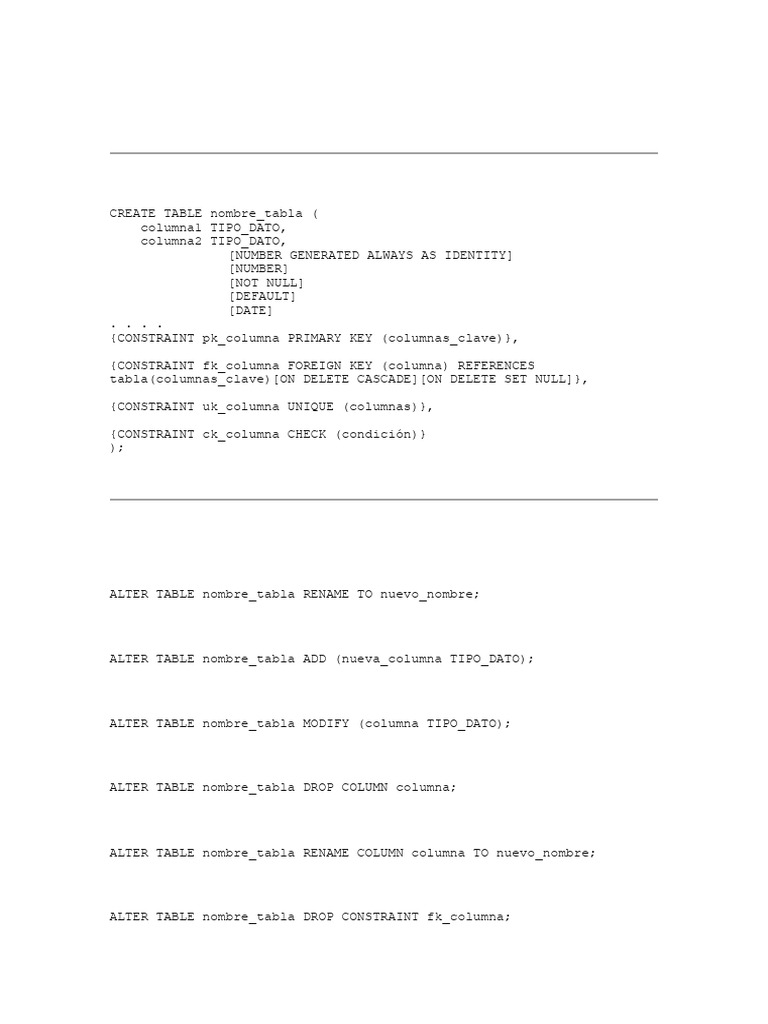 Chuletilla SQL Examen 2 Evaluación | PDF | SQL | Recuperación de información